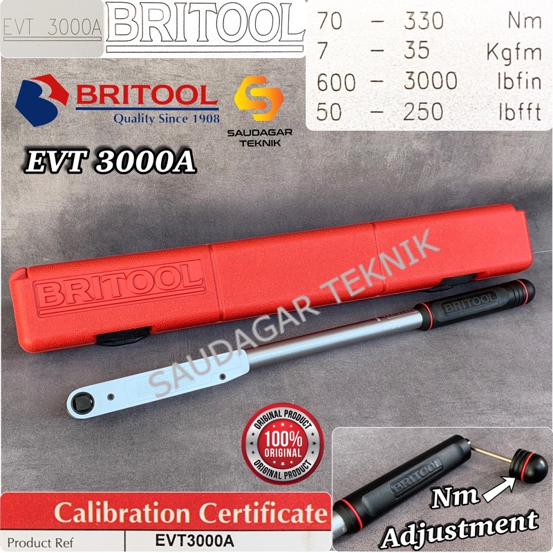 Jual Kunci Momen BRITOOL EVT 3000 A Kunci Torsi Torque Wrench EVT3000A | Shopee Indonesia
