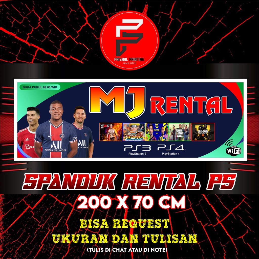 Jual Spanduk Rental Playstation / Banner Rental PS Ukuran 200 x 70 cm | Shopee Indonesia