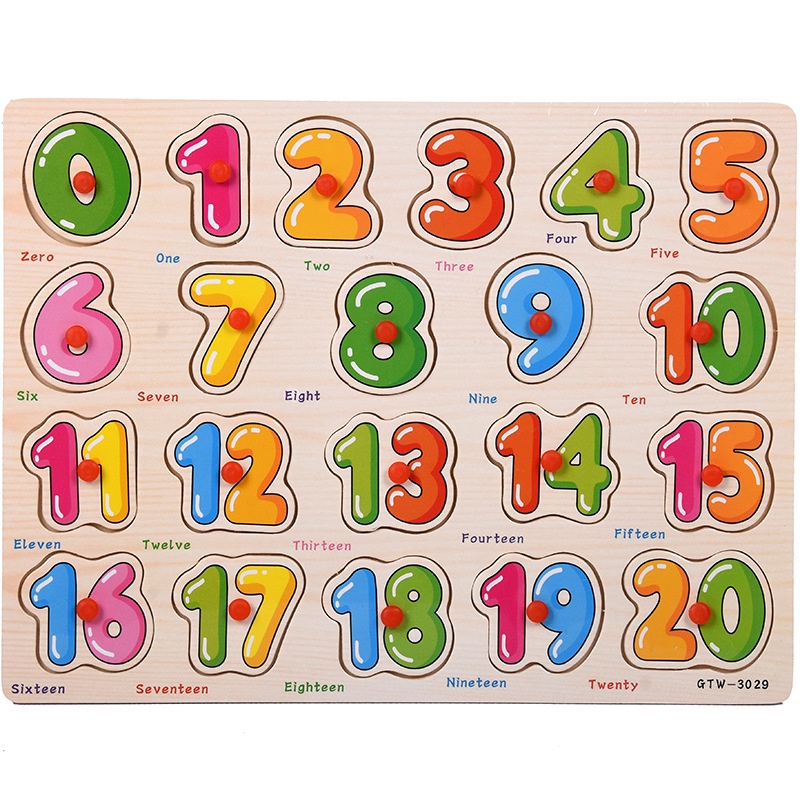 Jual GU Puzzle Kayu Knob ABC Fruit dan Number Murah Chunky Puzzle Anak ...