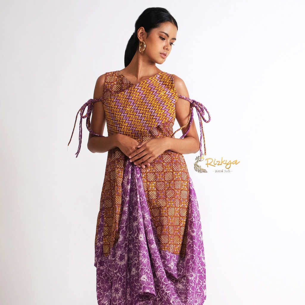 Jual Rizkya Batik ( Pre- Order ) Dress Jenar Two Tone Koleksi Terbaru ...