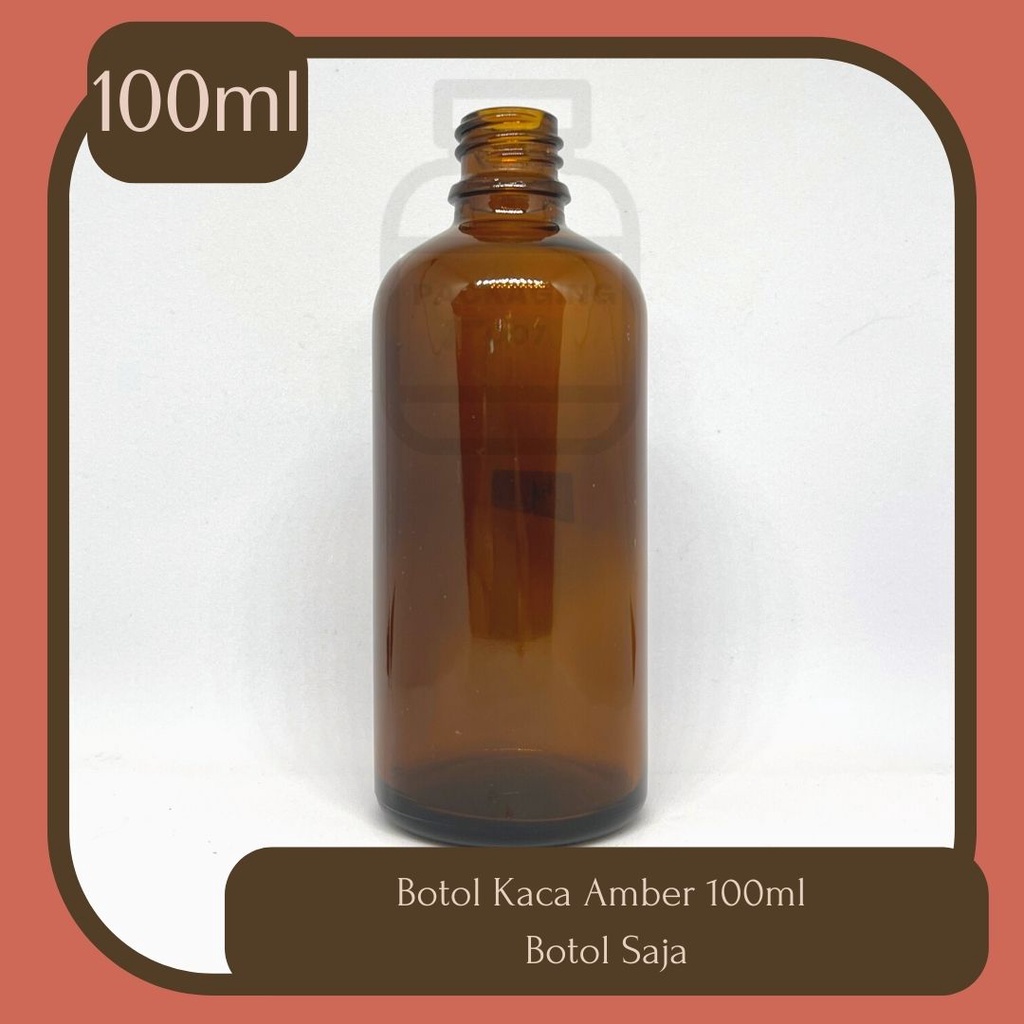 Jual Botol Kaca Amber Coklat 100ml / Botol Essential Oil 100ml - Tutup Ulir Hitam / Putih ...