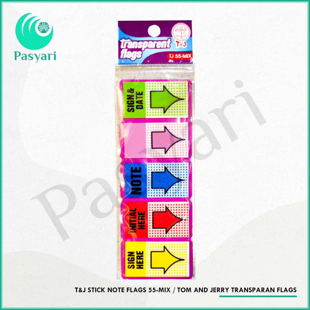 Jual T&J Stick Note Flags 55-Mix / tom and jerry Transparan Flags ...