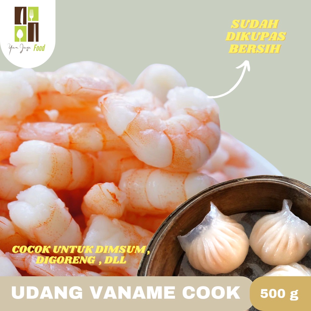 Jual Udang Vaname Cook Udang Dimsum Kupas Bersih Cooked Vannamei Shrimp ...