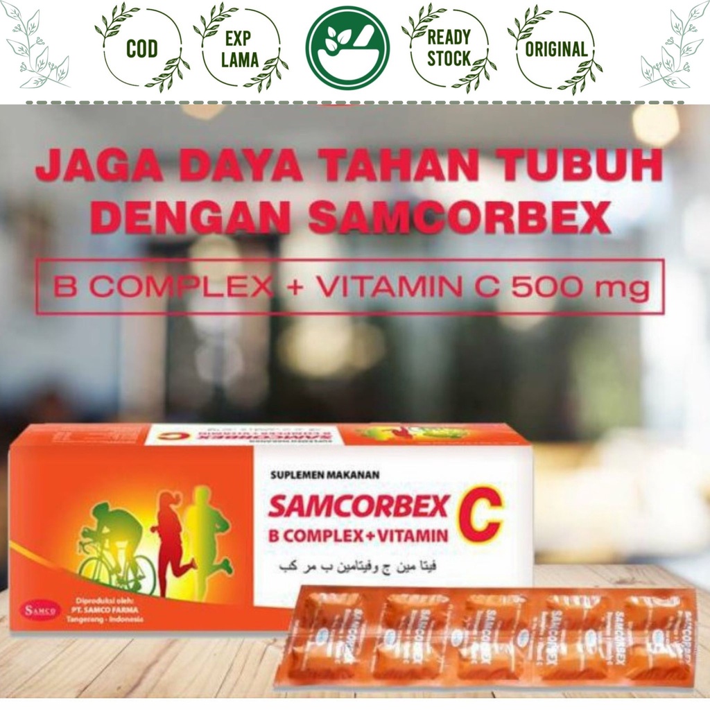 Jual 1 BOX SAMCORBEX 10 STRIP 100 TABLET B COMPLEX VITAMIN C SAMCO B12 ...