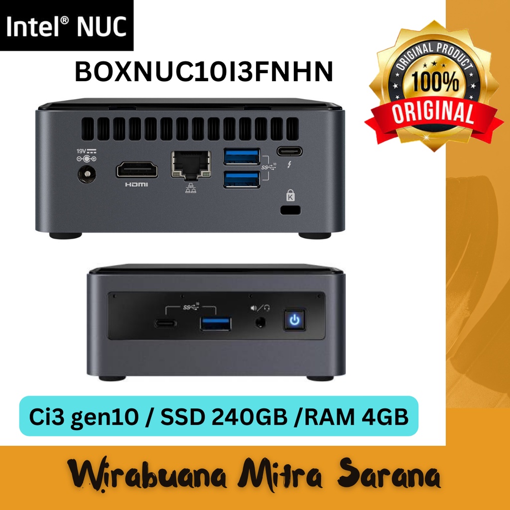 Jual MINI PC Intel NUC BXNUC10i3FNHN / SSD 240GB / RAM 4GB | Shopee ...