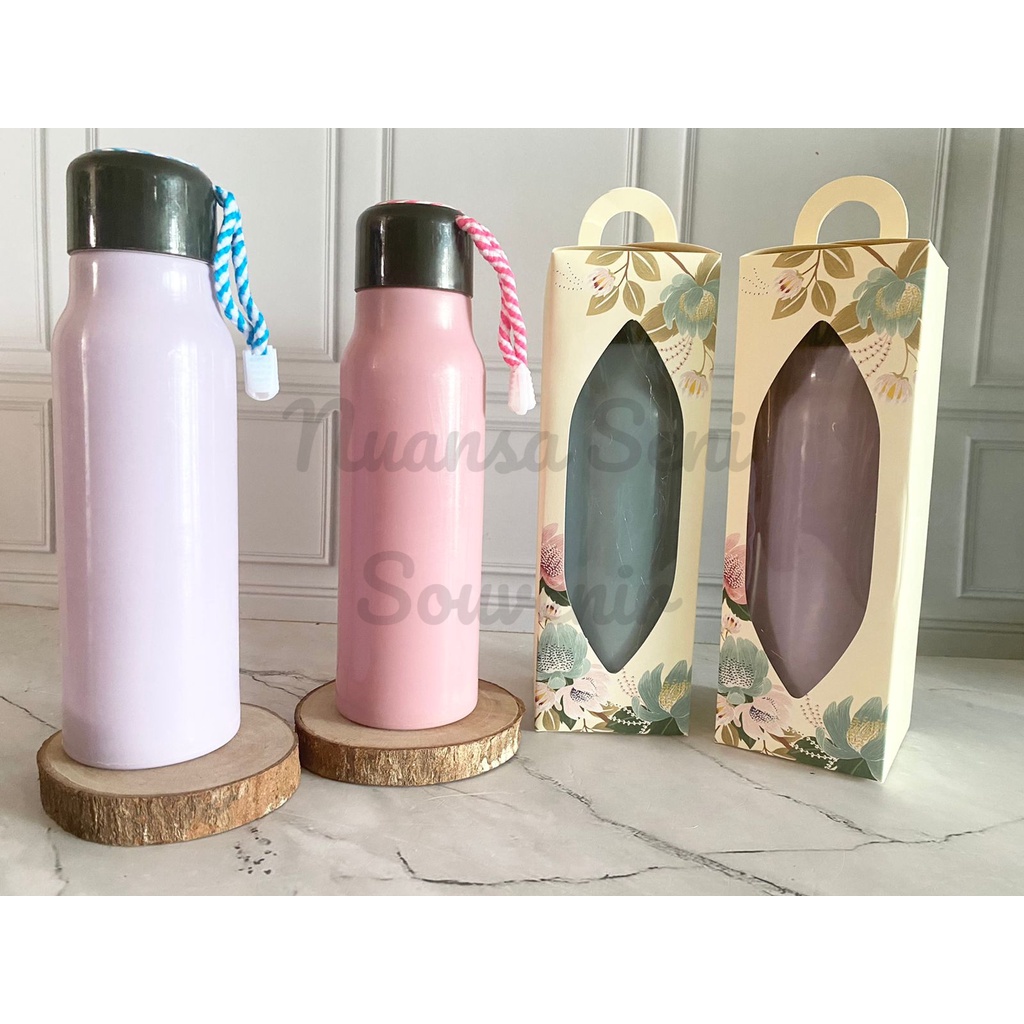 Jual Souvenir Botol Go Green Salur 350ml Termos Kaca Warna Pastel ...