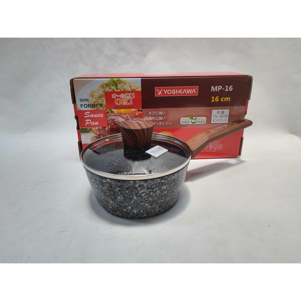 Jual Minowa YOSHIKAWA Panci Susu Mpasi MARBLE SAUCE PAN YOSHIKAWA MP16 ...
