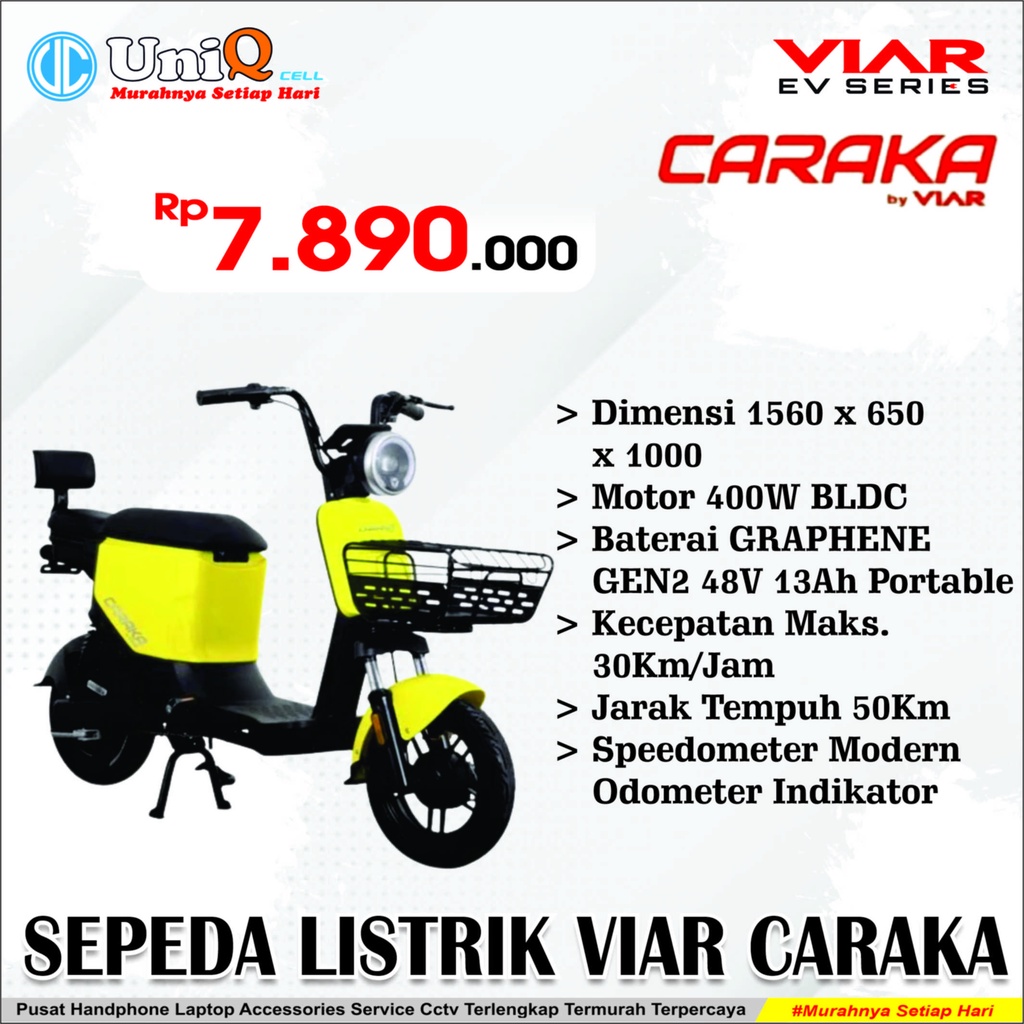 Jual SEPEDA LISTRIK VIAR TIPE CARAKA BERKUALITAS DAN TERJAMIN | Shopee ...