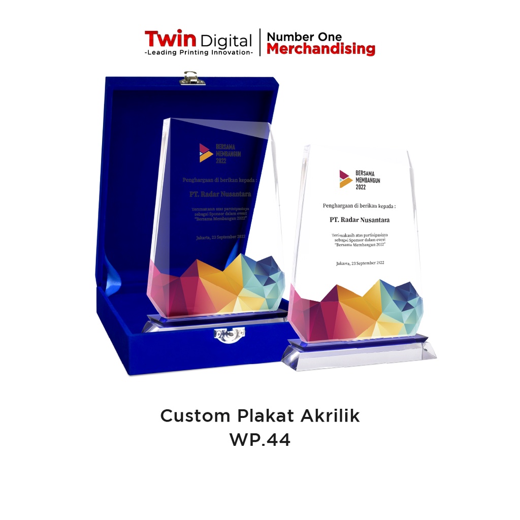 Jual Twindigital Plakat Akrilik Premium Piagam Penghargaan Piala Thropy ...