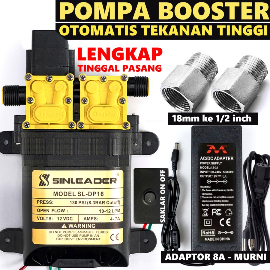 Jual Pompa Booster Shower Otomatis Pompa pendorong Otomatis Sinleader Dual | Shopee Indonesia