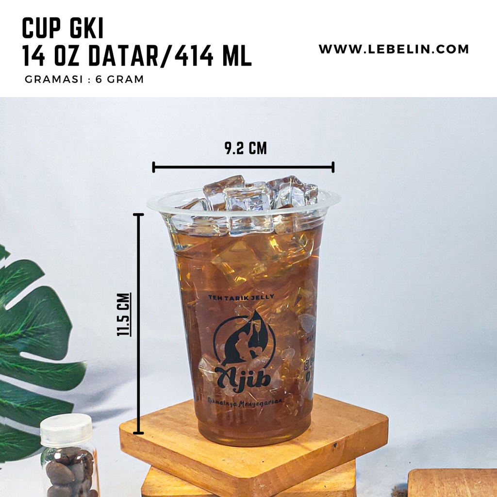 Jual Cetak / Sablon Gelas Cup Plastik PP GKI 14oz & 16oz Datar | Shopee Indonesia