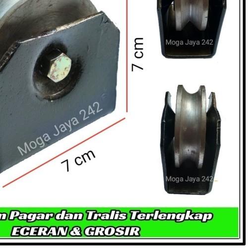Jual roda pagar SUPER BLACK besi as 7cm original produk - Rell Bulat ...