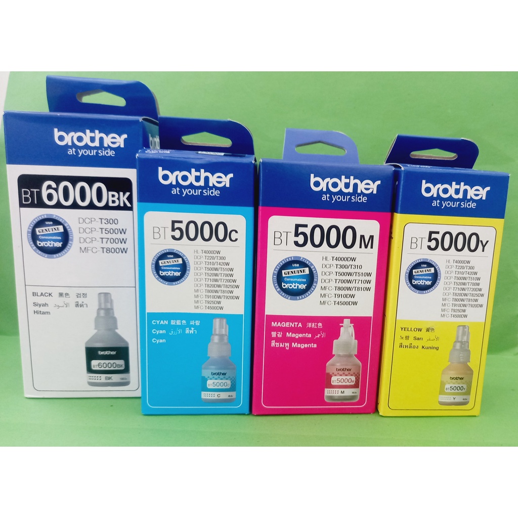 Jual TINTA BROTHER ORIGINAL BT6000 BK & BT5000 C/M/Y HITAM-CYAN-MAGENTA-YELLOW | Shopee Indonesia