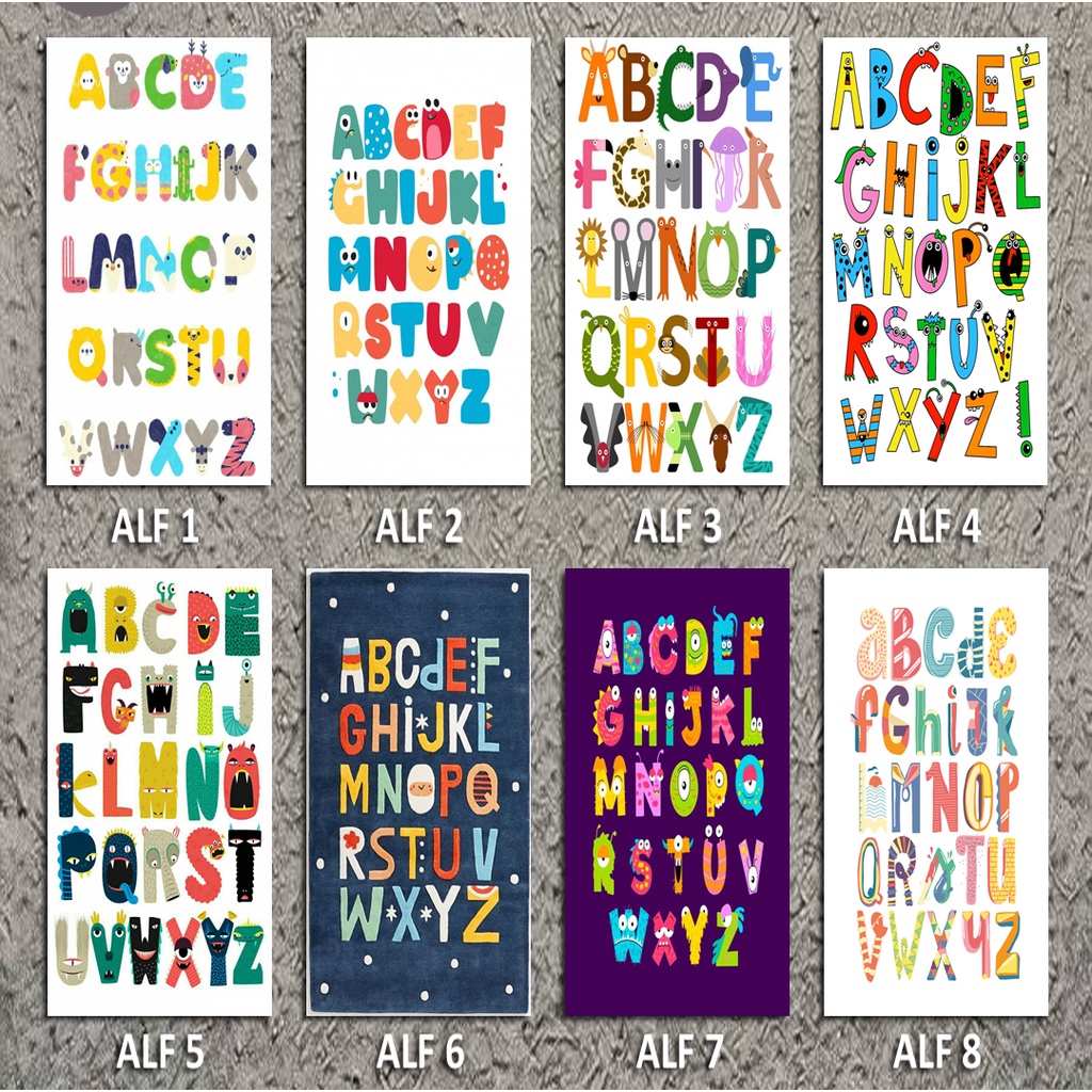 Jual POSTER HURUF ALFABET - PAJANGAN DINDING - WALL DECOR - HURUF ...