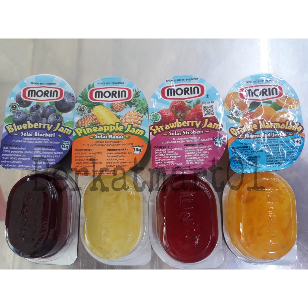 Jual MORIN Jam Mini Portion 14gr All Variant Selai Buah Stok terbatas ...