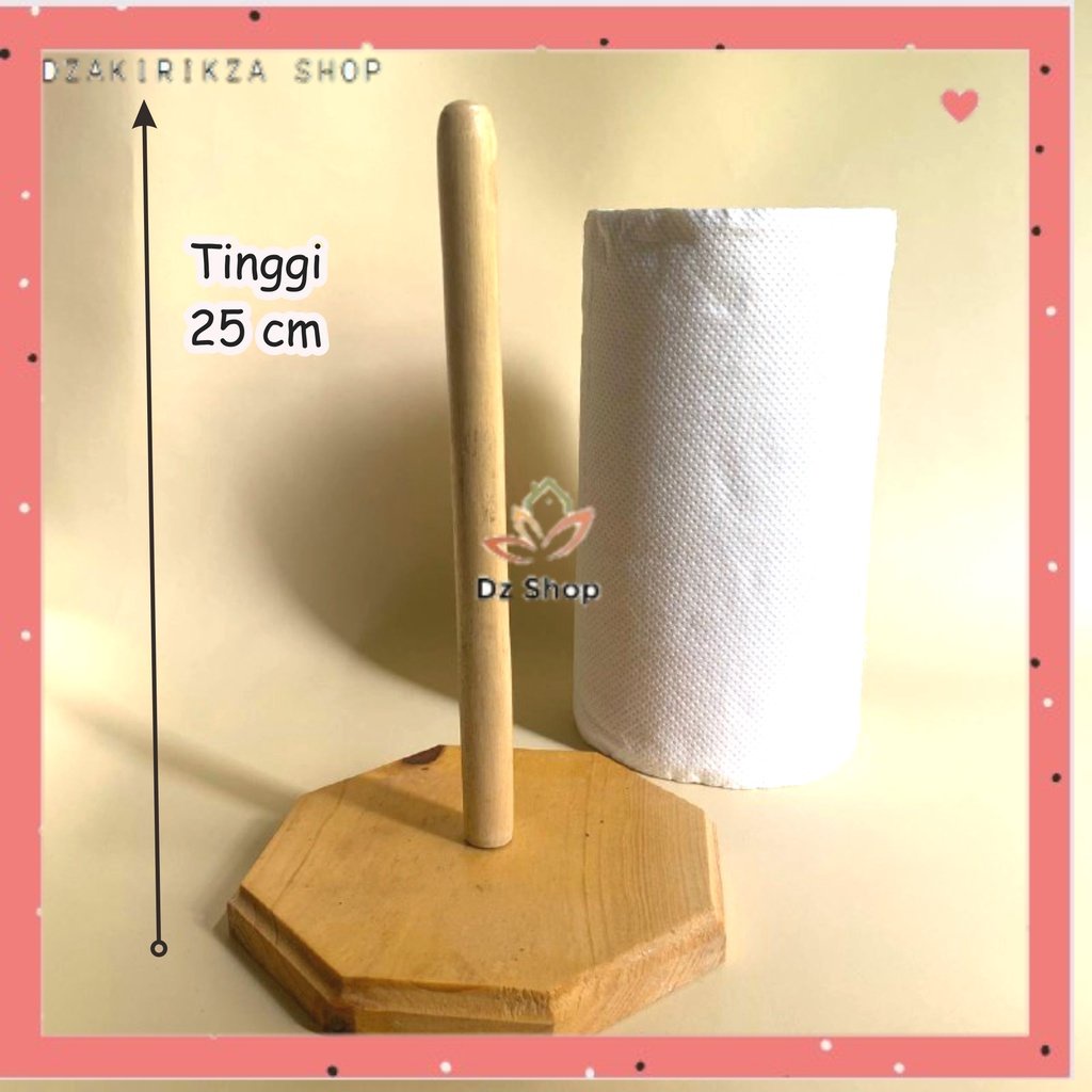 Jual Stand Tisu Besar Tempat Tisu Roll Kayu Tissue Roll 23cm Tempat ...