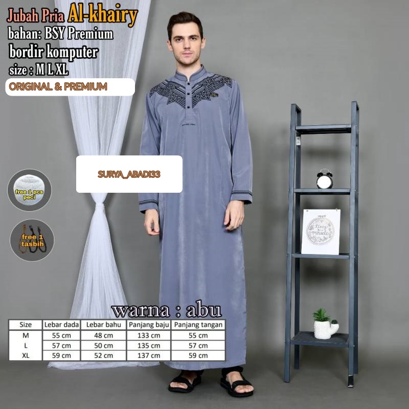 Jual Gamis Bordir Pria Dewasa AL-KHAIRY NEW Premium / Jubah Muslim Gamis Laki-Laki / Gamis Pria ...