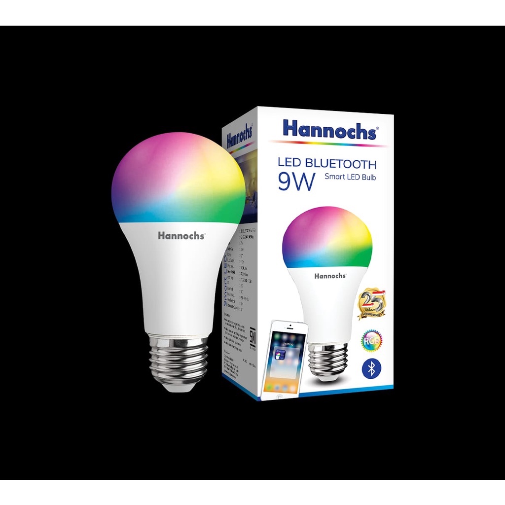 Jual LAMPU LED SMART HANNOCHS 9W BLUETOOTH RGB | Shopee Indonesia