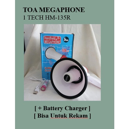 Jual TERMURAH 1TECH MEGAPHONE TOA PENGERAS SUARA PLUS BATTERY DAN KABEL ...