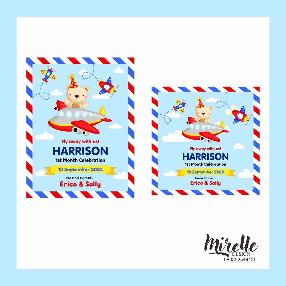 Jual Kartu / Stiker Baby 1 Month/1 bulanan baby - B04 tema Bear ...