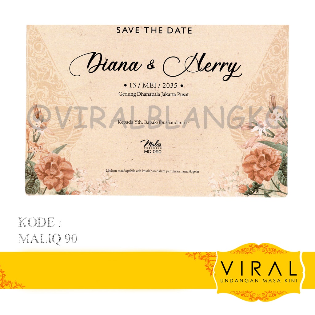 Jual BEST SELLER Blangko Undangan Pernikahan Maliq 90 Free File Setting ...