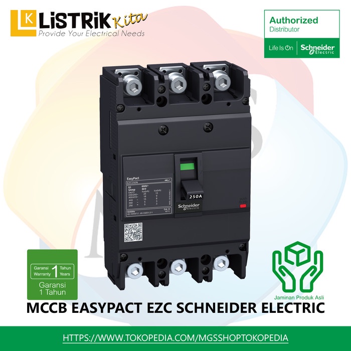 Jual MCCB 3P 200A EZC250F 18KA SCHNEIDER ELECTRIC - EZC250F3200 ...