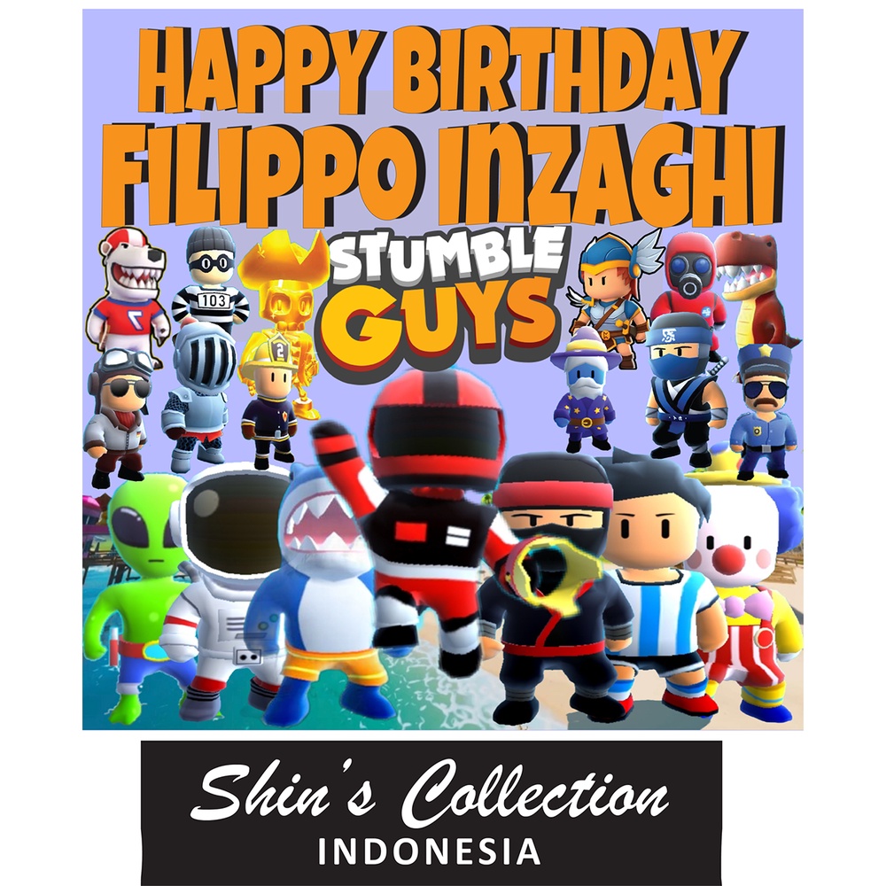 Jual Backdrop Spanduk happy birthday ulangtahun Stumble guys 1 pc ...