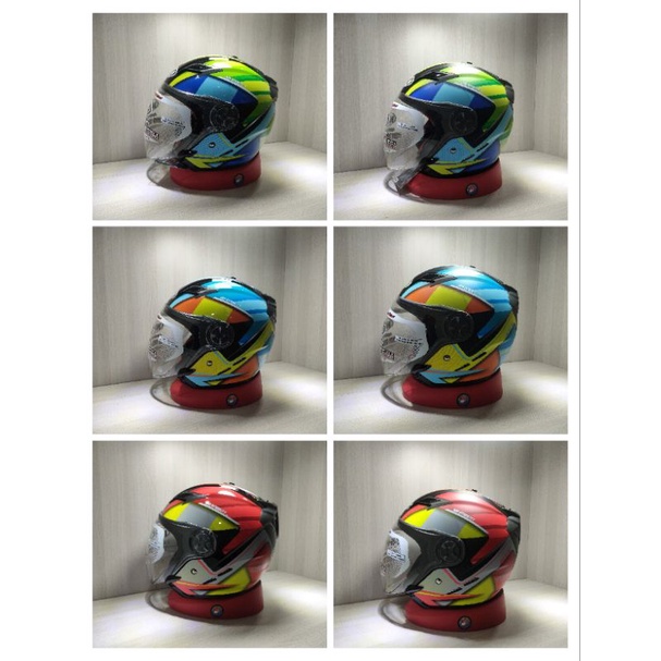 Jual NHK GLADIATOR FIUS ALL WARNA DOBLE VISOR HELM OPEN FACE | Shopee ...