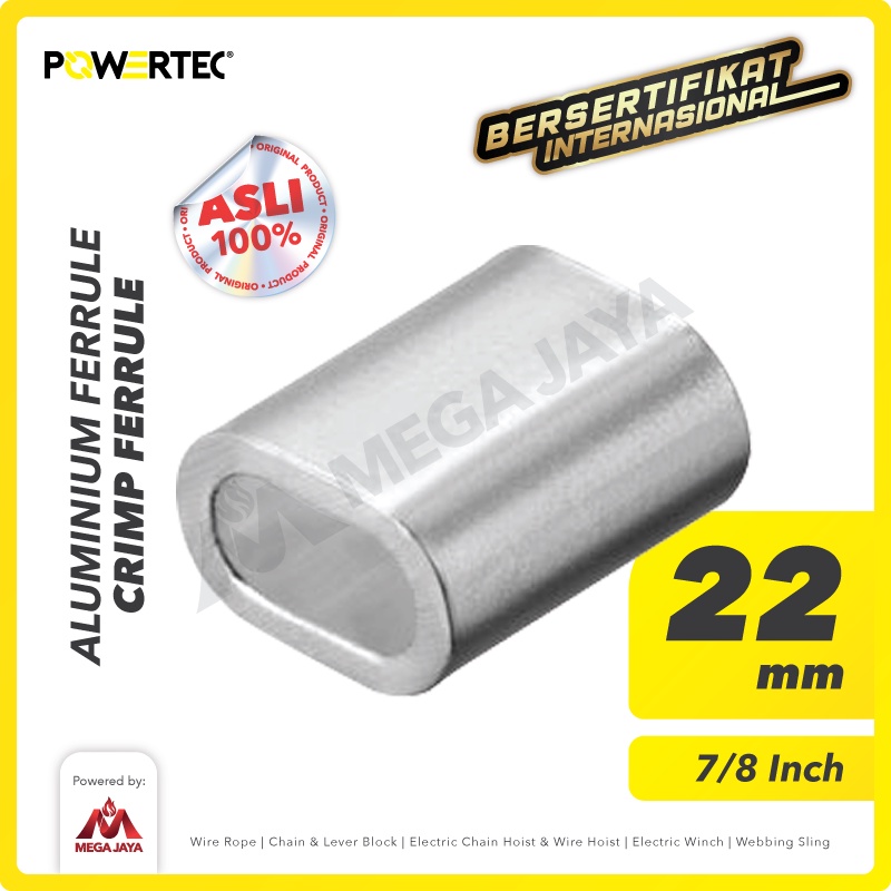 Jual POWERTEC Aluminium Ferrule / Crimp Ferrule 22mm | Shopee Indonesia