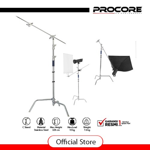 Jual Procore K-3 C Stand Stainless Steel Light Stand Studio | Shopee ...