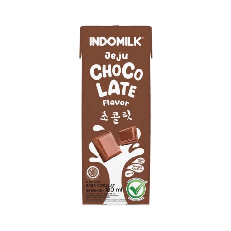 Jual Indomilk Susu Cair UHT Jeju Chocolate Cokelat Coklat 180mL | Shopee Indonesia
