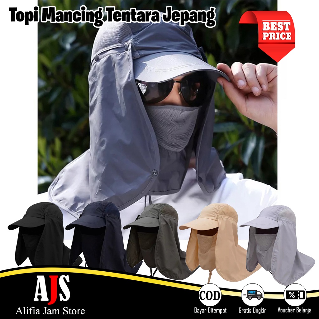 Jual Topi Mancing Topi Outdor Import Tentara Jepang Anti UV Panas ...