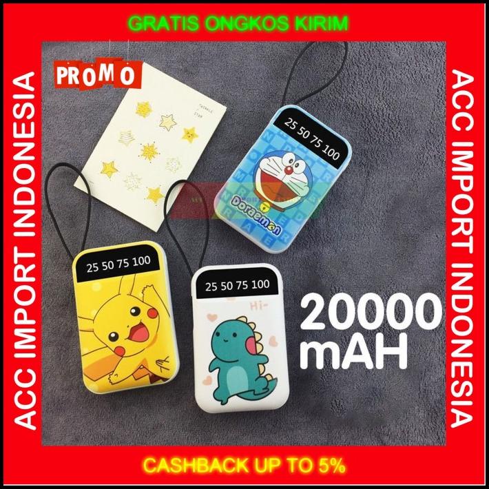 Jual Powerbank Karakter Kartun Anak Lucu Cute 20000Mah Led Digital 2A ...