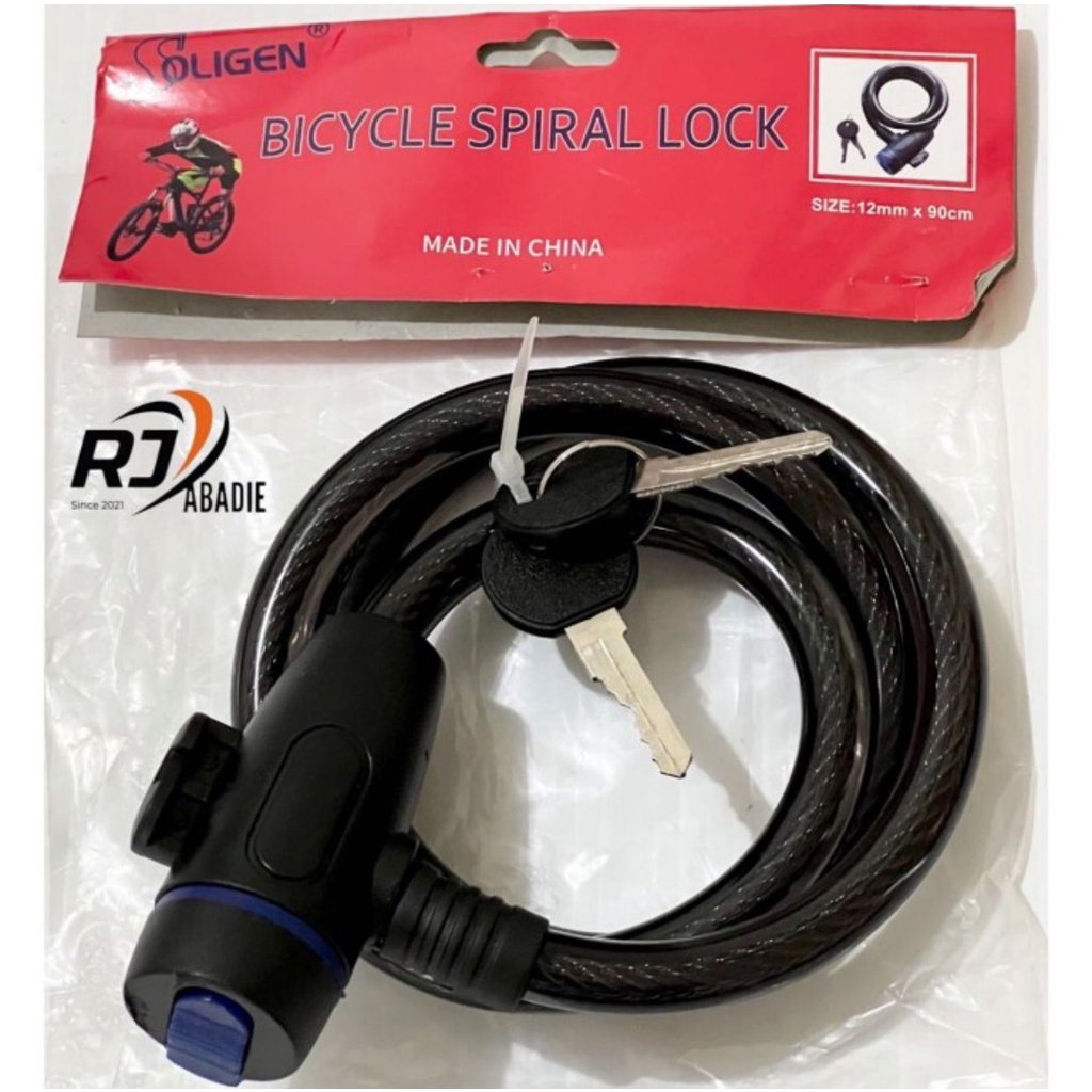 Jual Kunci Gembok Sepeda Spiral Tebal 12mm Bicycle PadLock SOLIGEN 60 ...