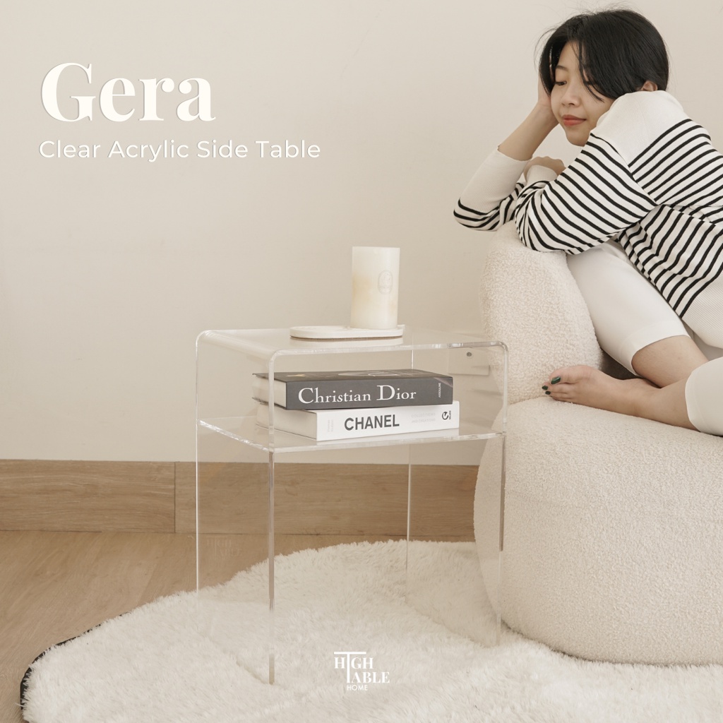 Jual [hightable] GERA | Acrylic Bed Side/ Coffee Table - Clear / Coffee ...