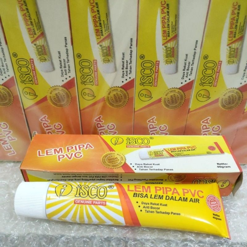 Jual Lem Pipa Paralon PVC Cair MURAH ISCO 40 Gram Tube Odol Paralon ...