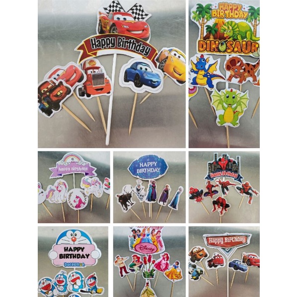 Jual Topper Birthday Cake/Topper Kertas Tusuk Kue Ulang Tahun/Topper ...