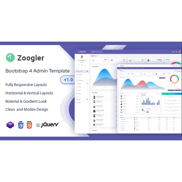 Jual Bootstrap 4 - Zoogler v1.0 | Premium Admin Dashboard Template | Shopee Indonesia