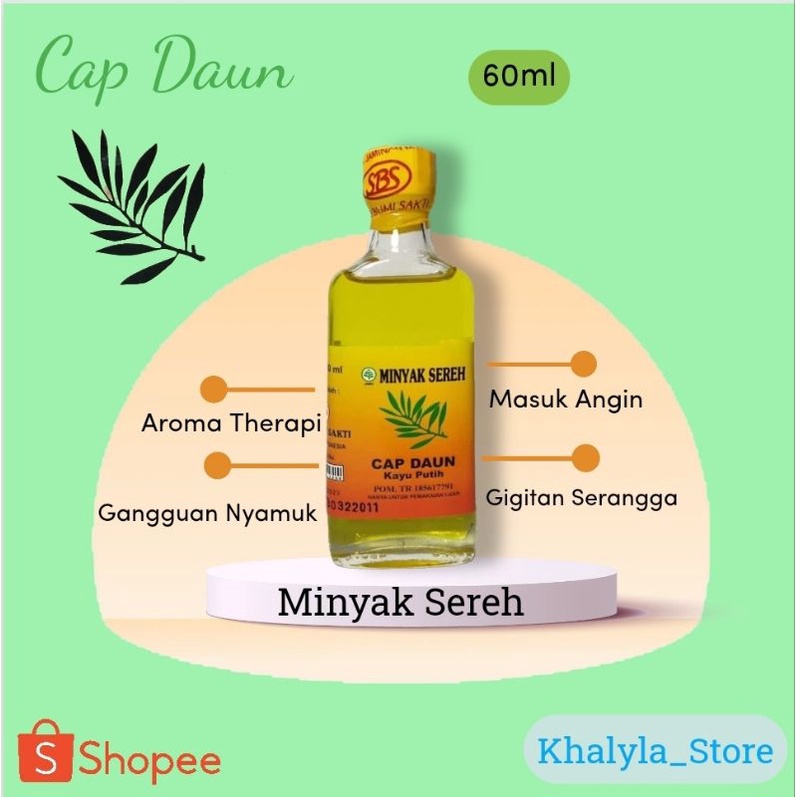 Jual Minyak Sereh Cap Daun 60ml | Shopee Indonesia