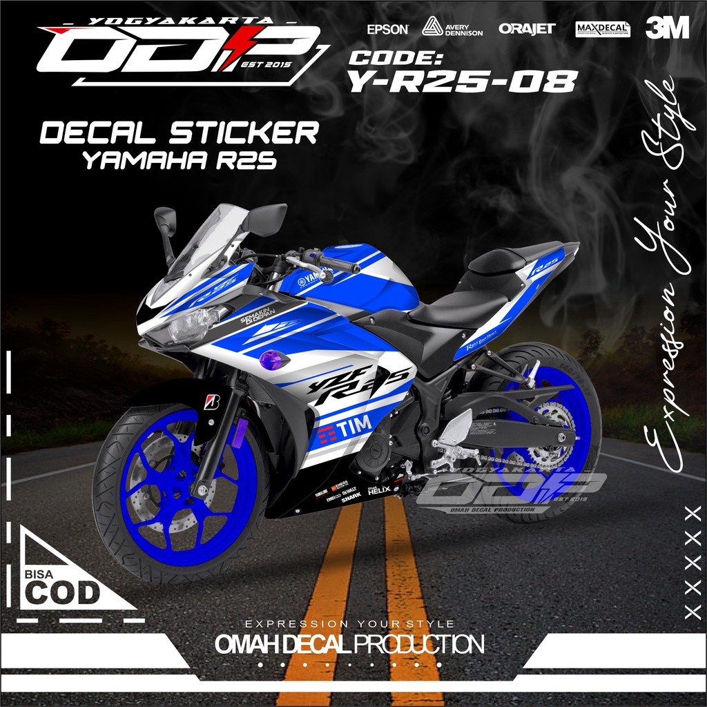 Jual DECAL R25 FULL BODY YAMAHA DEKAL R25 MOTOR YAMAHA MODEL SIMPLE ...
