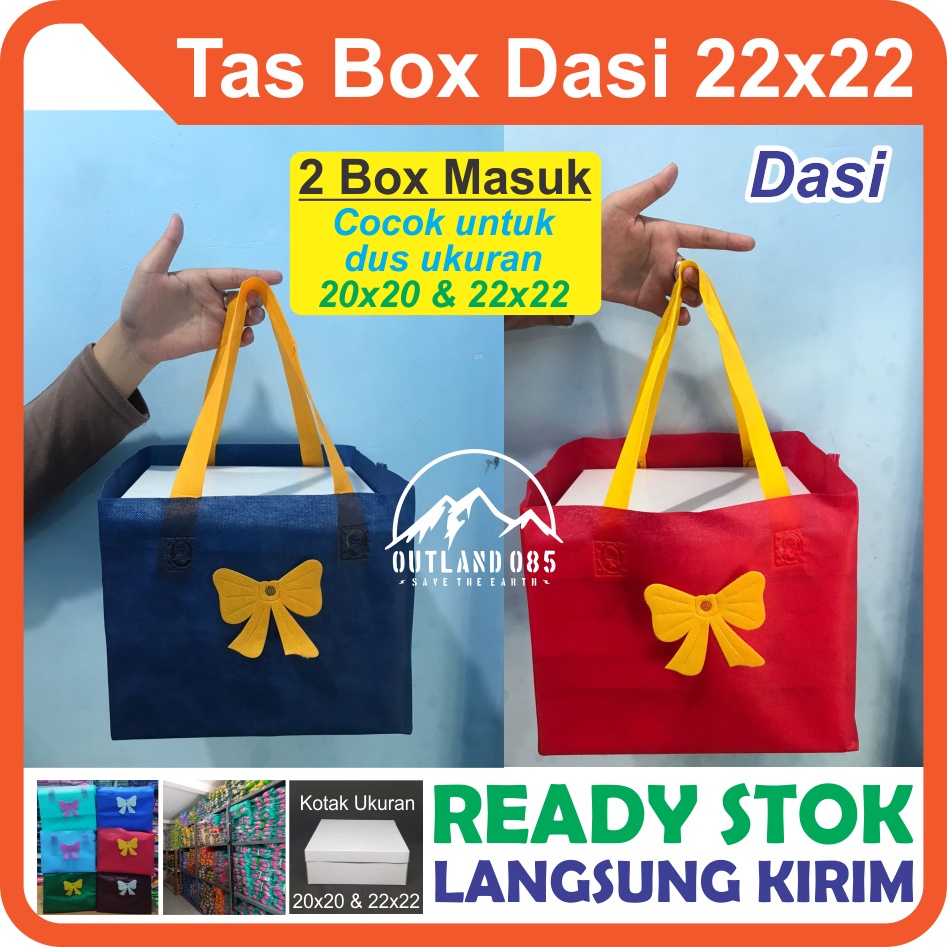Jual Tas dus box 22x22 20x20 18x18 kotak nasi kantong souvenir spunbond ...