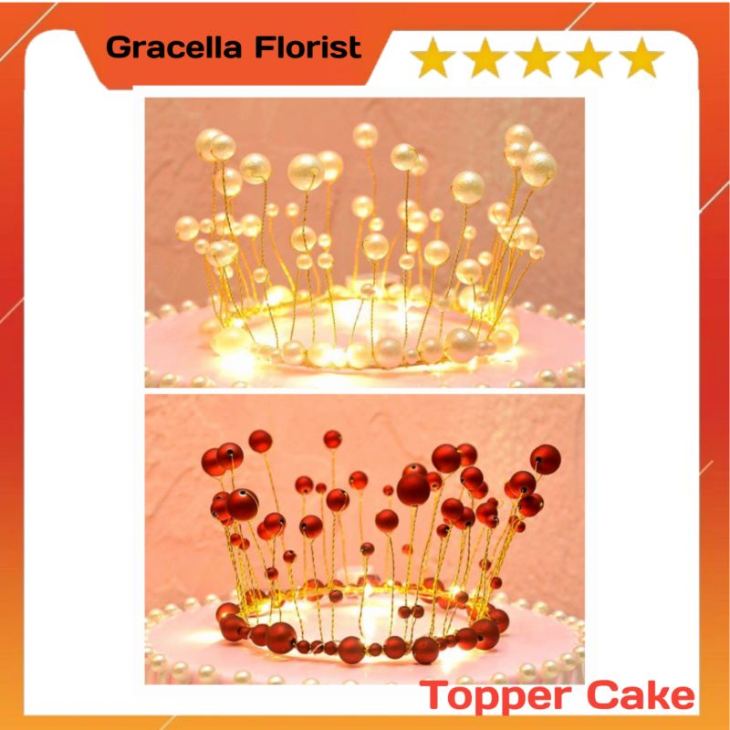 Jual Topper Mahkota cake /crown gold mutiara | Shopee Indonesia