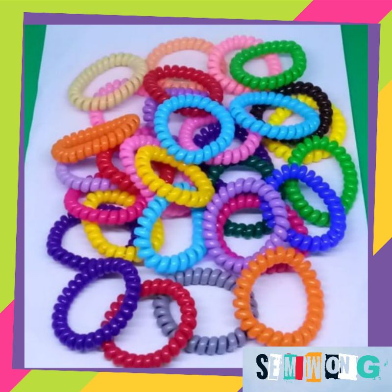 Jual Kunciran SPIRAL 5 cm - Kunciran Spiral Besar - Ikat Rambut Karet ...
