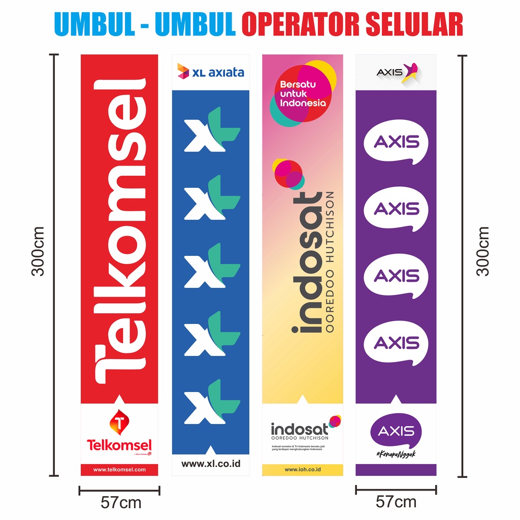 Jual Umbul-umbul Operator Selular INDOSAT XL TELKOMSEL | Shopee Indonesia