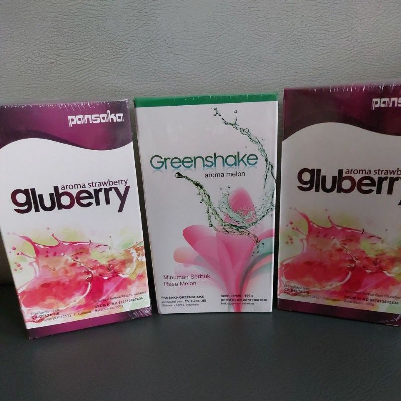 Jual Pansaka minuman Gluberry strobery dan Greensake Melon 100gr ...