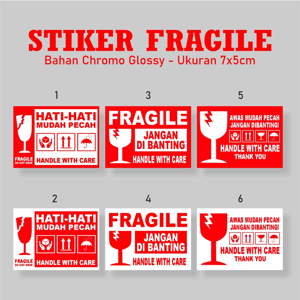 Jual STIKER FRAGILE PENGIRIMAN LANDSCAPE UKURAN 7x5 CM | Shopee Indonesia