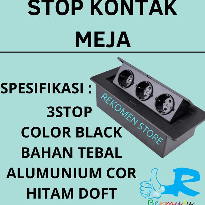 Jual STOP KONTAK MEJA KANTOR TANAM 3 SOCKET / 2 LUBANG 2 USB MEETING ...