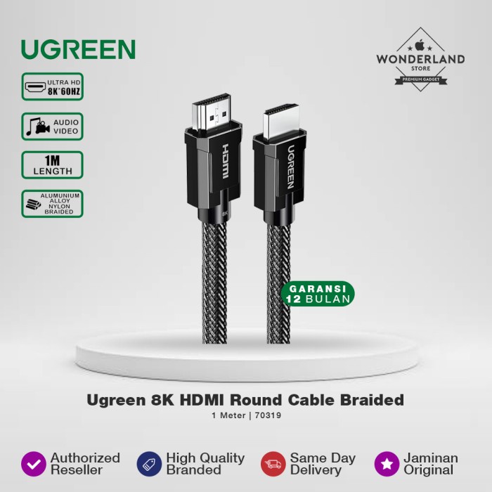 Jual Ugreen Kabel HDMI 2.1 8K 60Hz Ultra HD Cable Round Strong Braided | Shopee Indonesia