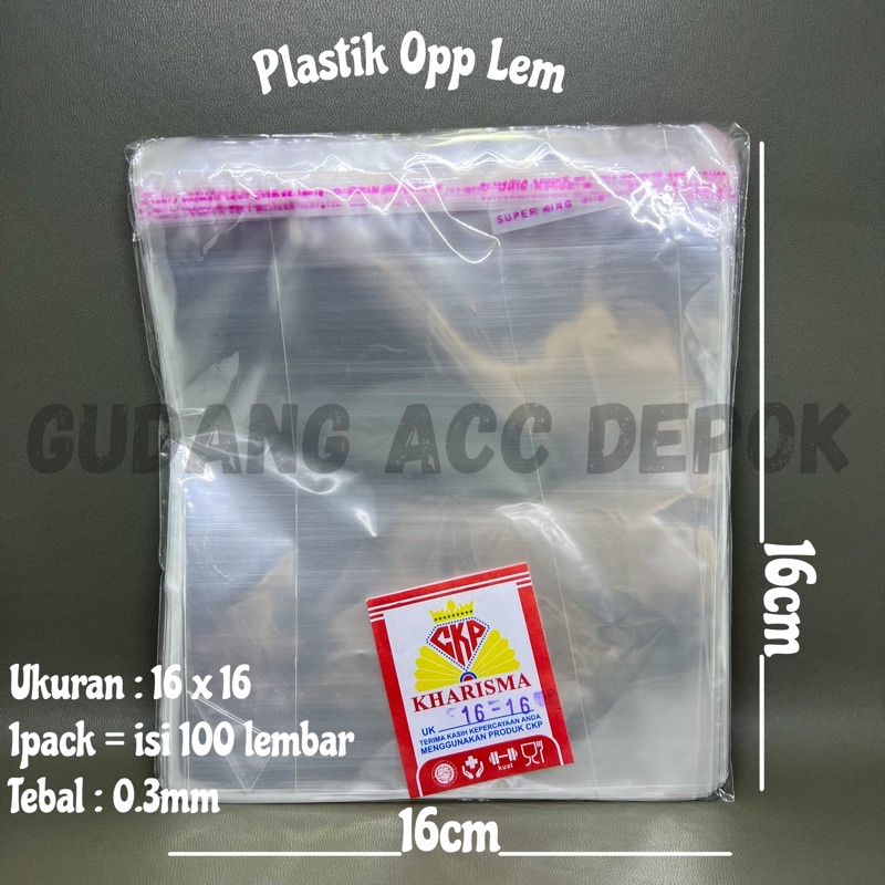 Jual PLASTIK OPP LEM BENING 9x9 10x10 12x12 13x13 14x14 15x15 16x16 isi 100 lembar / PLASTIK ...