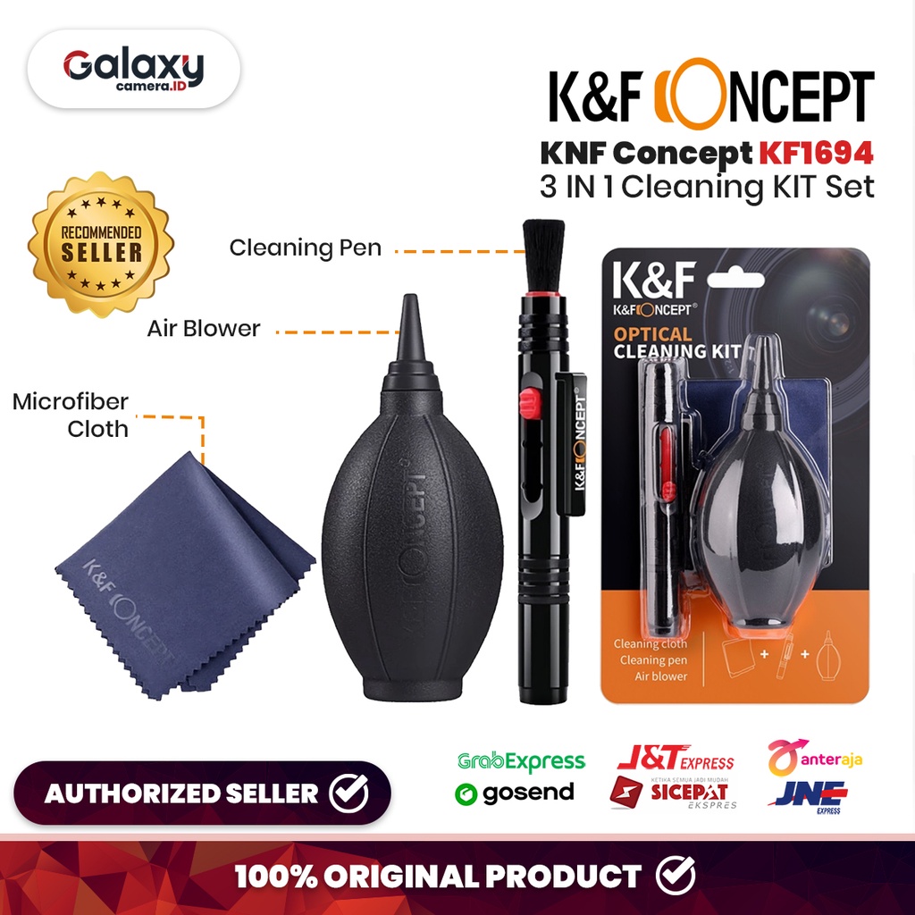 Jual K&F Concept 3-in-1 Cleaning Kit Blower Lenspen Microfiber Cloth ...